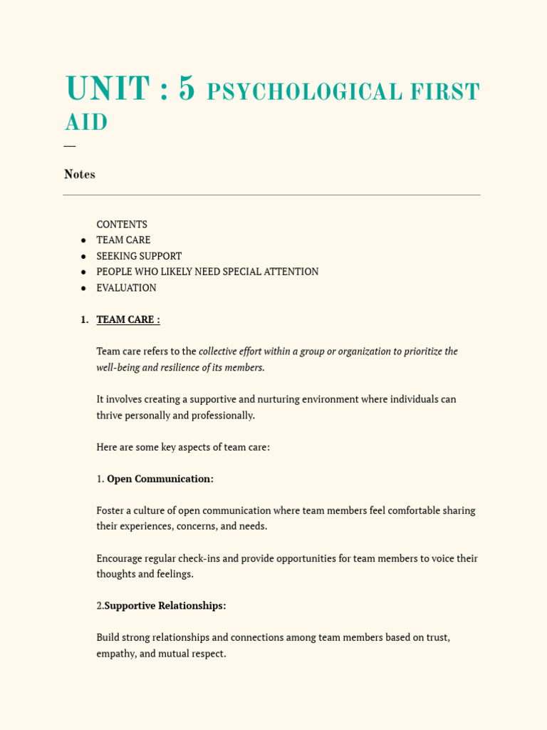 Unit - 5 Pfa | PDF | Mental Health | Psychological Trauma