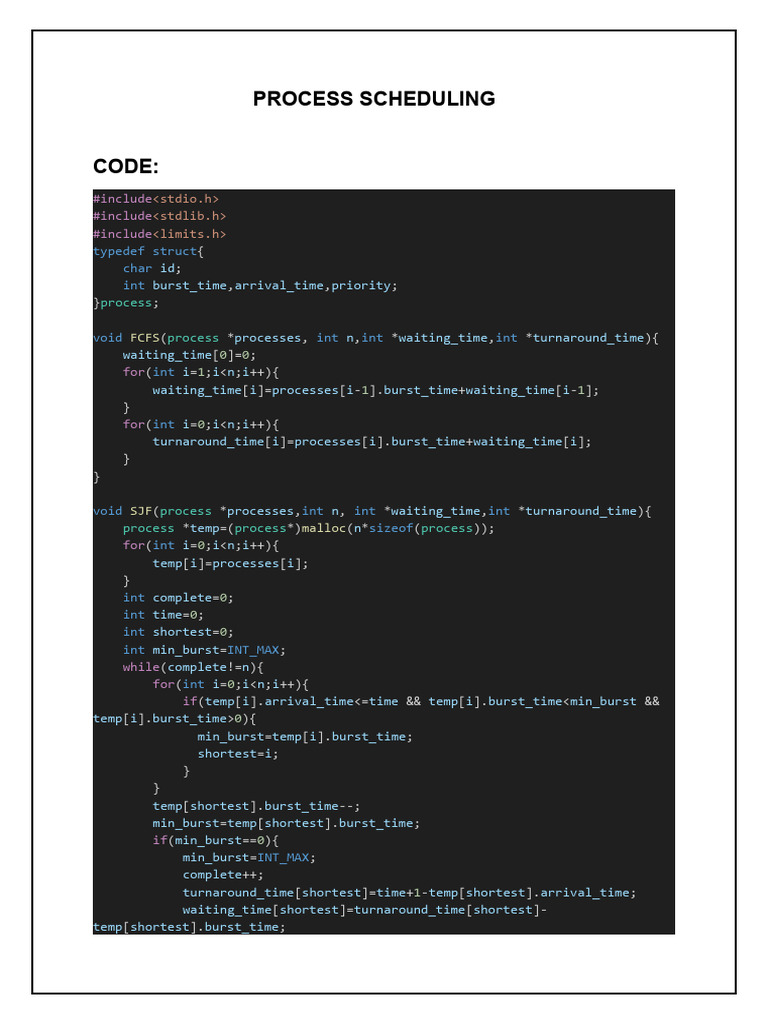 Process Scheduling | Download Free PDF | Models Of Computation | Computing