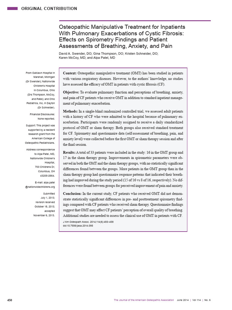 10.7556 Jaoa.2014.095 | PDF | Chronic Obstructive Pulmonary Disease ...