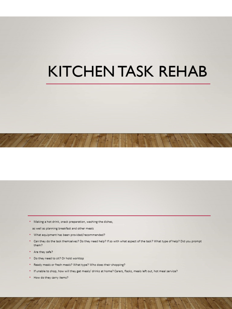 Kitchen Rehab | PDF | Attention | Meal