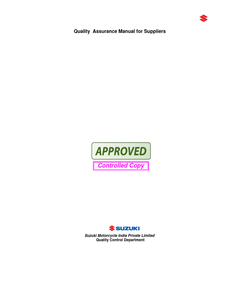 Supplier Quality Assurance Manual | PDF | Quality Assurance ...