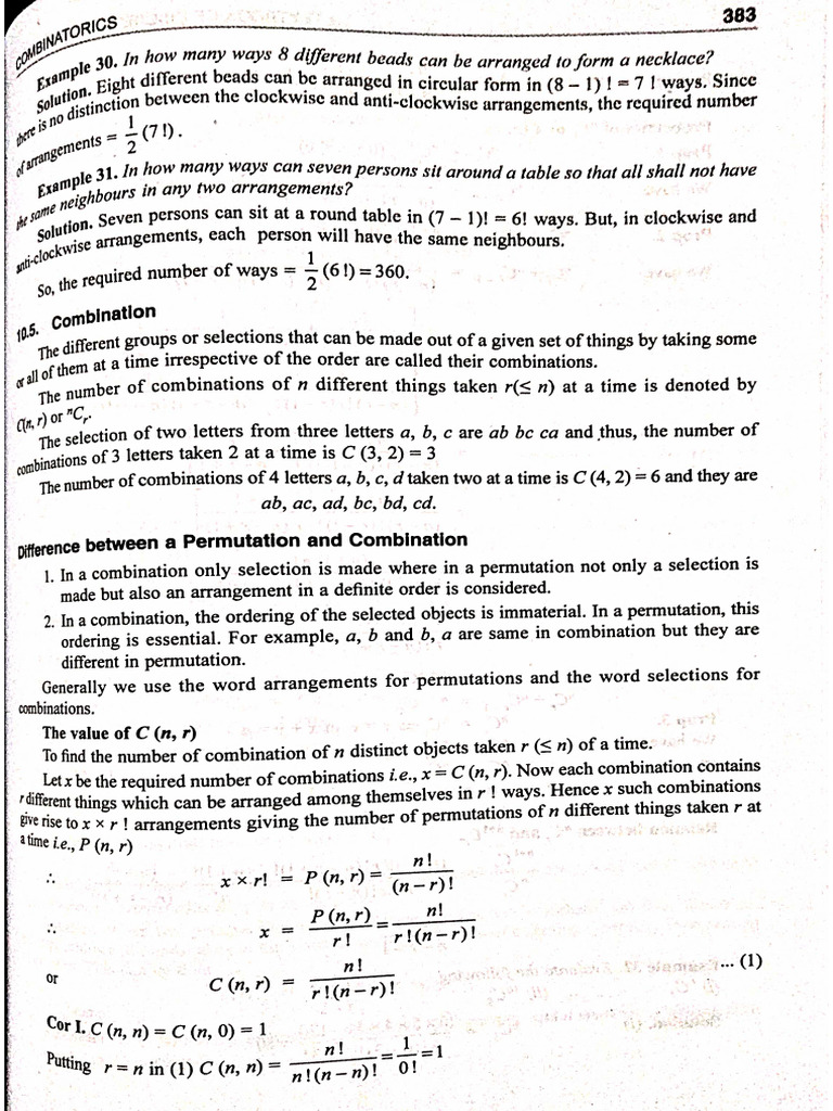 Combinatorics Part 2 Pdf