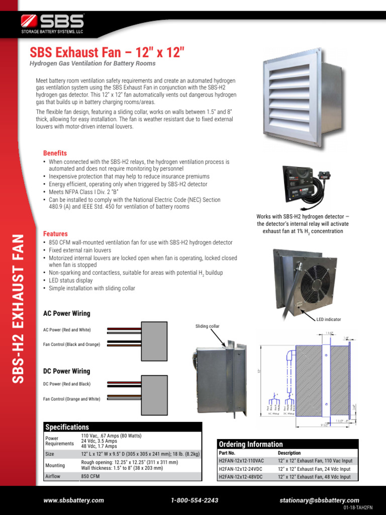 SBS H2 Exhaust Fan | Download Free PDF | Ventilation (Architecture ...
