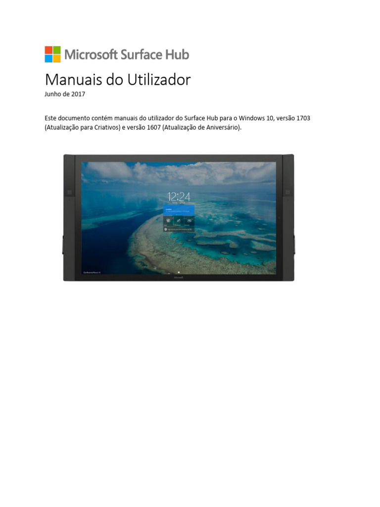 Manuais Do Utilizador Do Surface Hub para o Windows 10 | PDF | USB | Windows 10