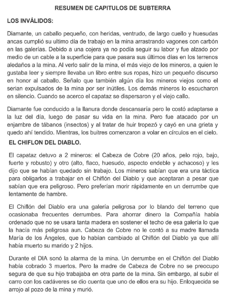 Resumen - SUBTERRA | PDF