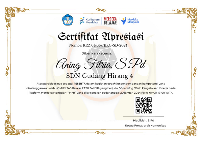 Sertifikat Coaching Klinik 2024 | PDF | Bisnis