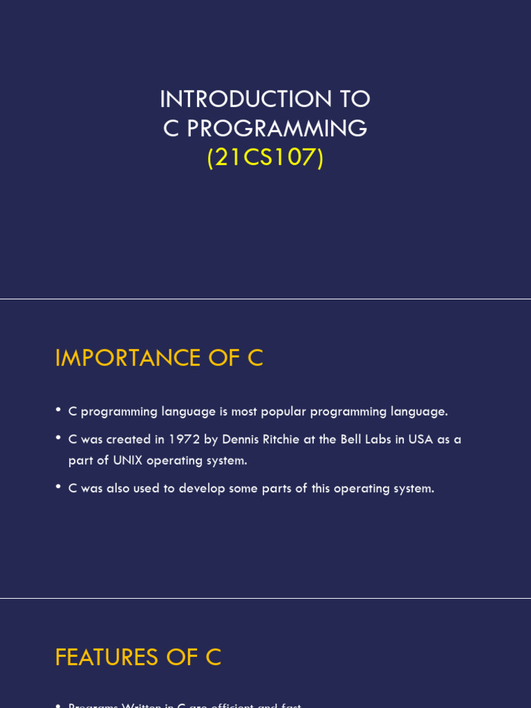 Introduction to C Programming Basics | PDF | Notation | Computer Engineering