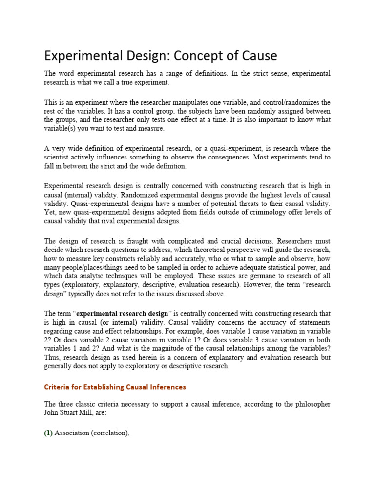 Experimental Design | Download Free PDF | Causality | Experiment