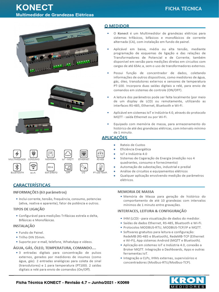 Konect Ficha Tecnica | PDF | Armazenamento de dados de computador | Bluetooth