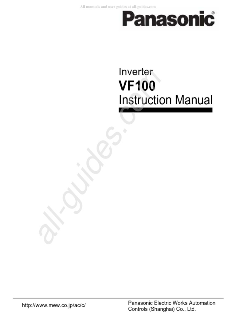 Panasonic VF100 Inverter Manual | PDF | Power Supply | Power Inverter