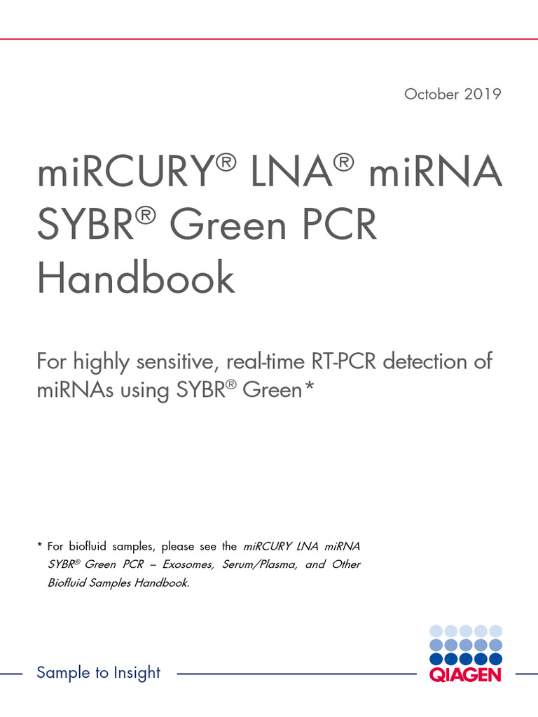 HB-2431-002 HB miRC LNA miRNA PCR 1019 WW | PDF | Reverse Transcription Polymerase Chain ...
