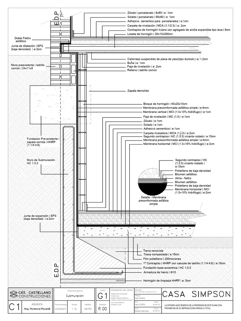 Detalles de Fundación y Contrapiso | PDF | edificio | Albañilería