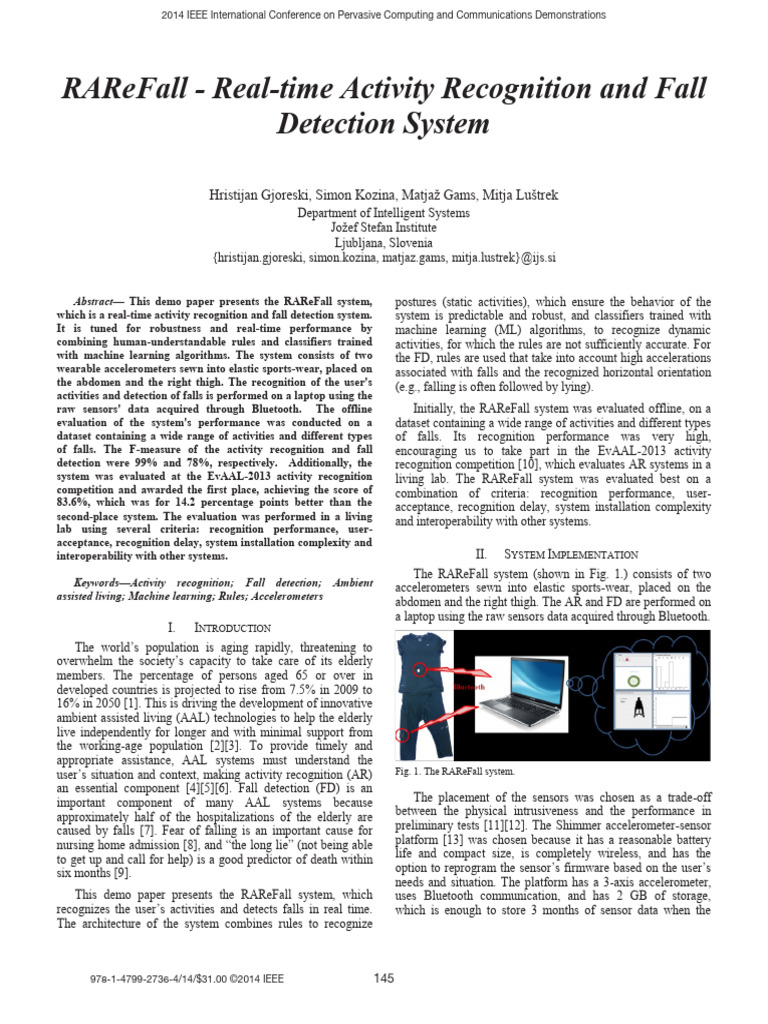 4.RAReFall - Real-Time Activity Recognition and Fall | Download Free PDF | Acceleration ...