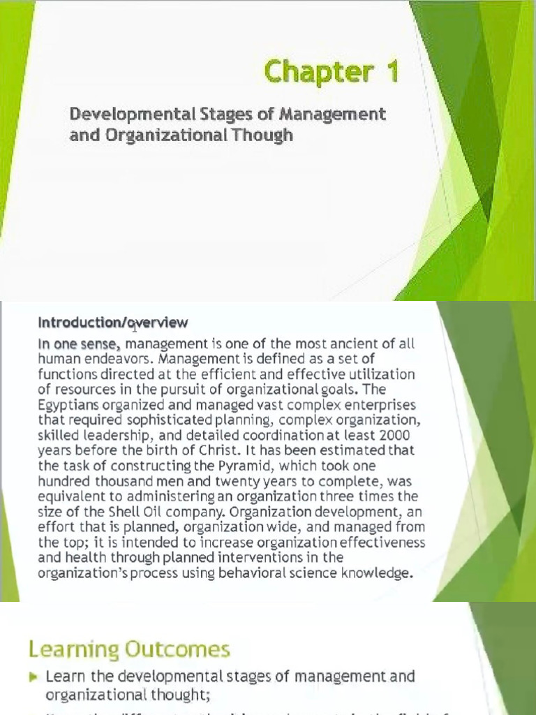 CHAPTER1 - Developmental Stages of Management and Organizational Though ...