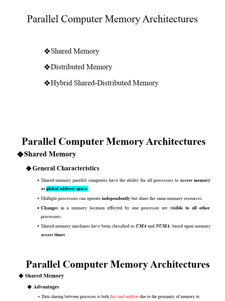 Lecture-3 Parallel Computer Memory Architecture | PDF | Parallel ... Lecture-3 Parallel Computer Memory Architecture | PDF | Parallel ...