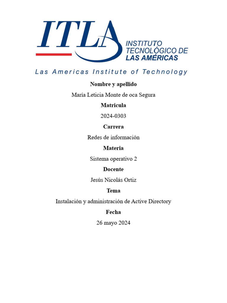 Instalación y Gestión de Active Directory | PDF | Directorio Activo ...
