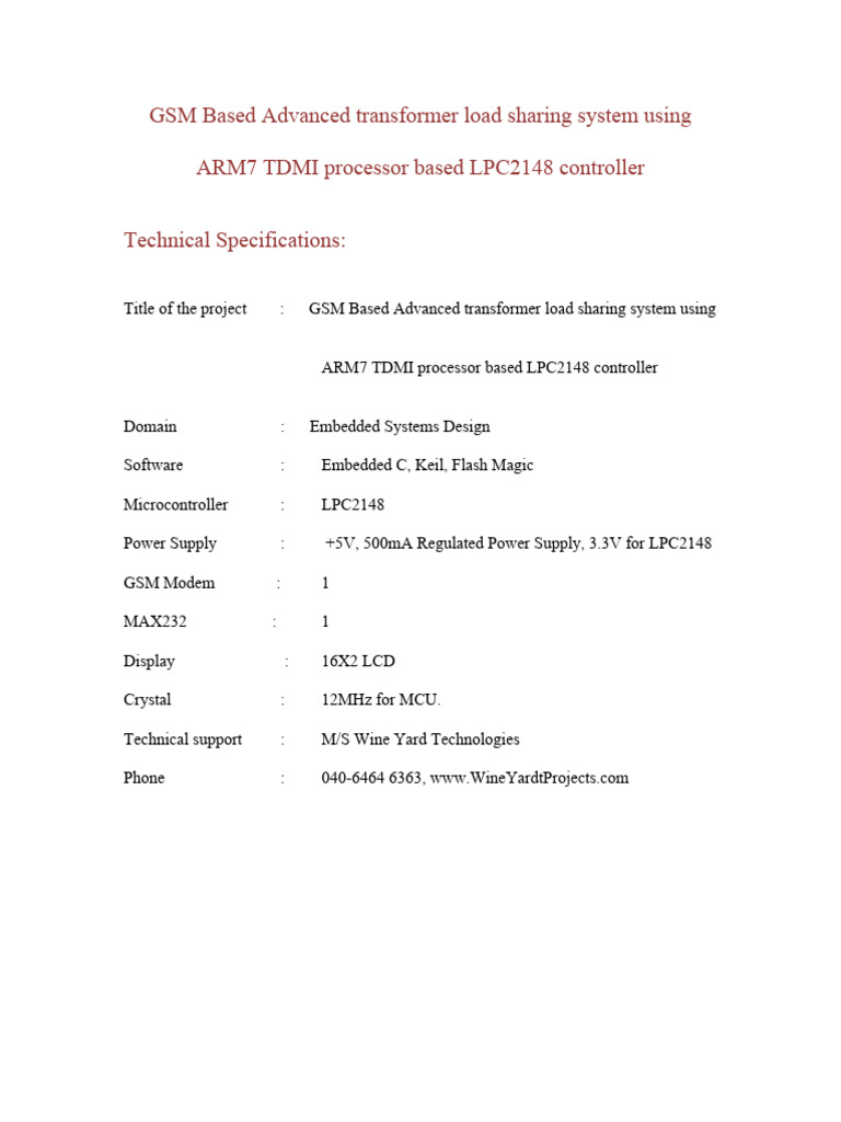 Gsm Based Advanced Transformer Load Sharing System Using Arm 7 Tdmi Lpc2148 Pdf