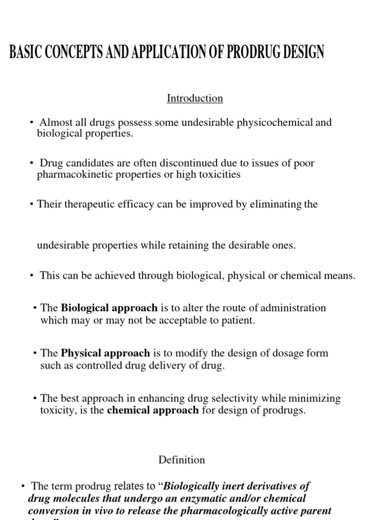 Prodrug BPharm 6th Sem Med Chem | PDF | Clinical Medicine | Medicinal ...