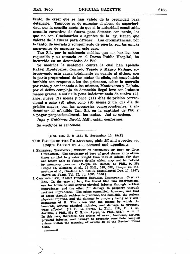 People Vs PacsonCA 46 OG 2165 Nos 1880 R 1881 R Sept 10 1948 | PDF