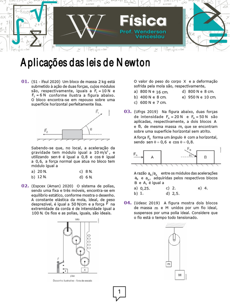 09 - Aplicações Das Leis de Newton | PDF | Massa | Atrito