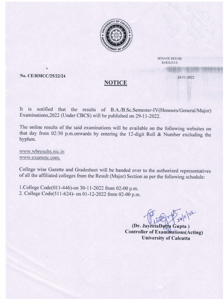Notice As Sem Iv 2022 | PDF