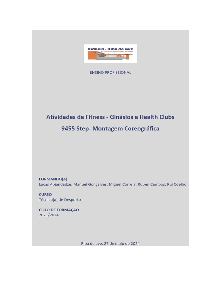 Trabalho de Step - Plano de Aula | PDF | Ginástica | Memória