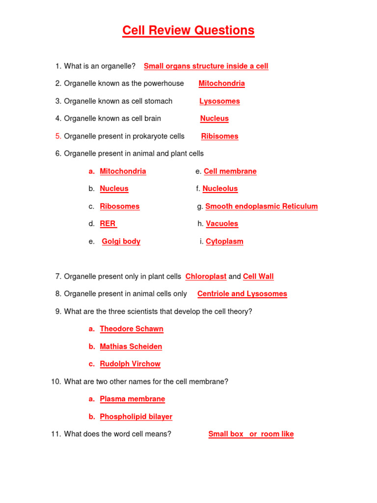 Cell Review | Download Free PDF | Cell (Biology) | Cell Membrane