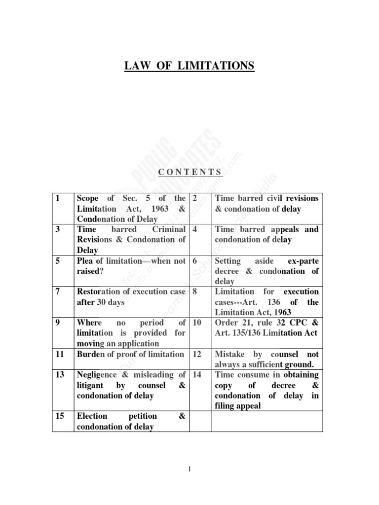 SUMMARY OF LAW OF LIMITATIONS Note | PDF | Burden Of Proof (Law) | Lawsuit