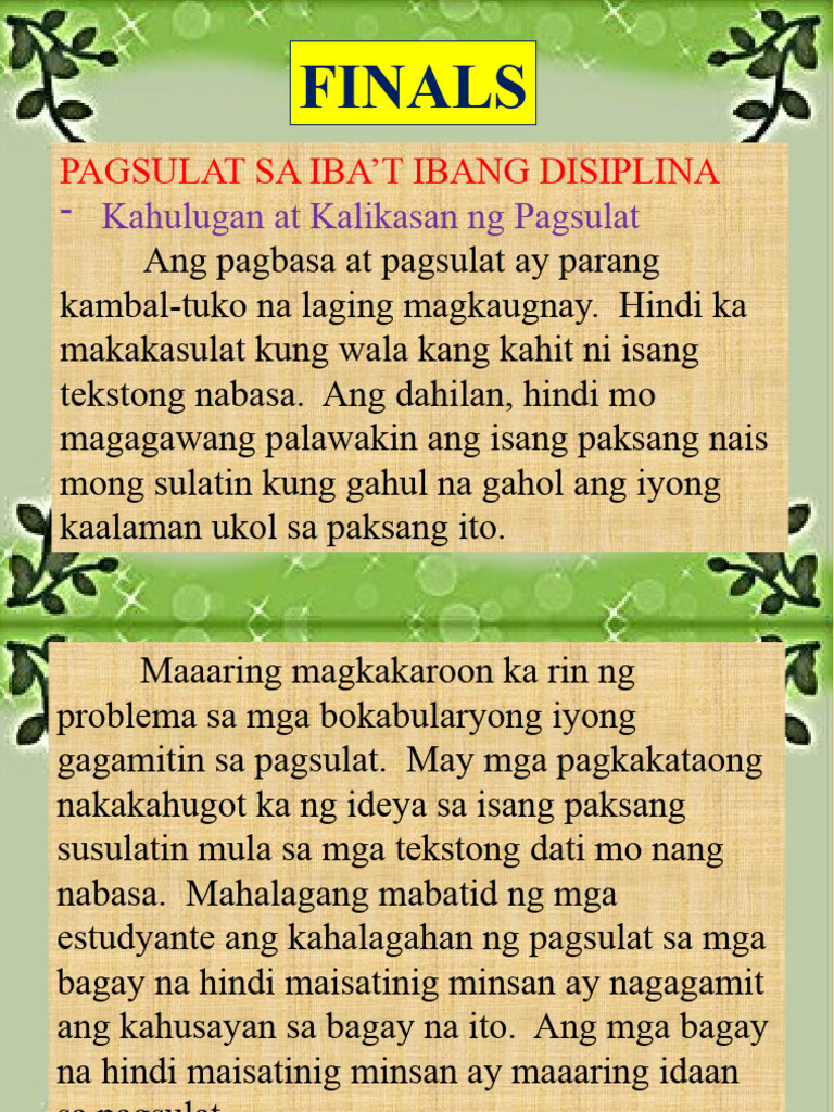 Finals Pagbasa 24 | PDF