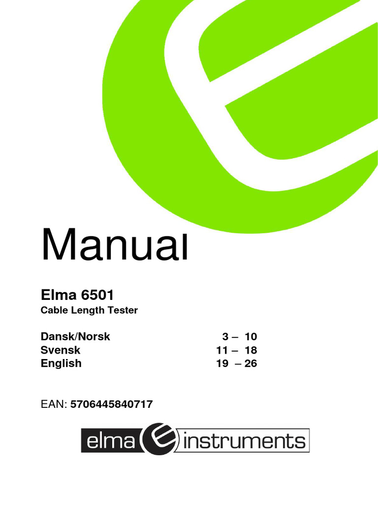 Elma 6501 DK-NO SE EN Manual | PDF