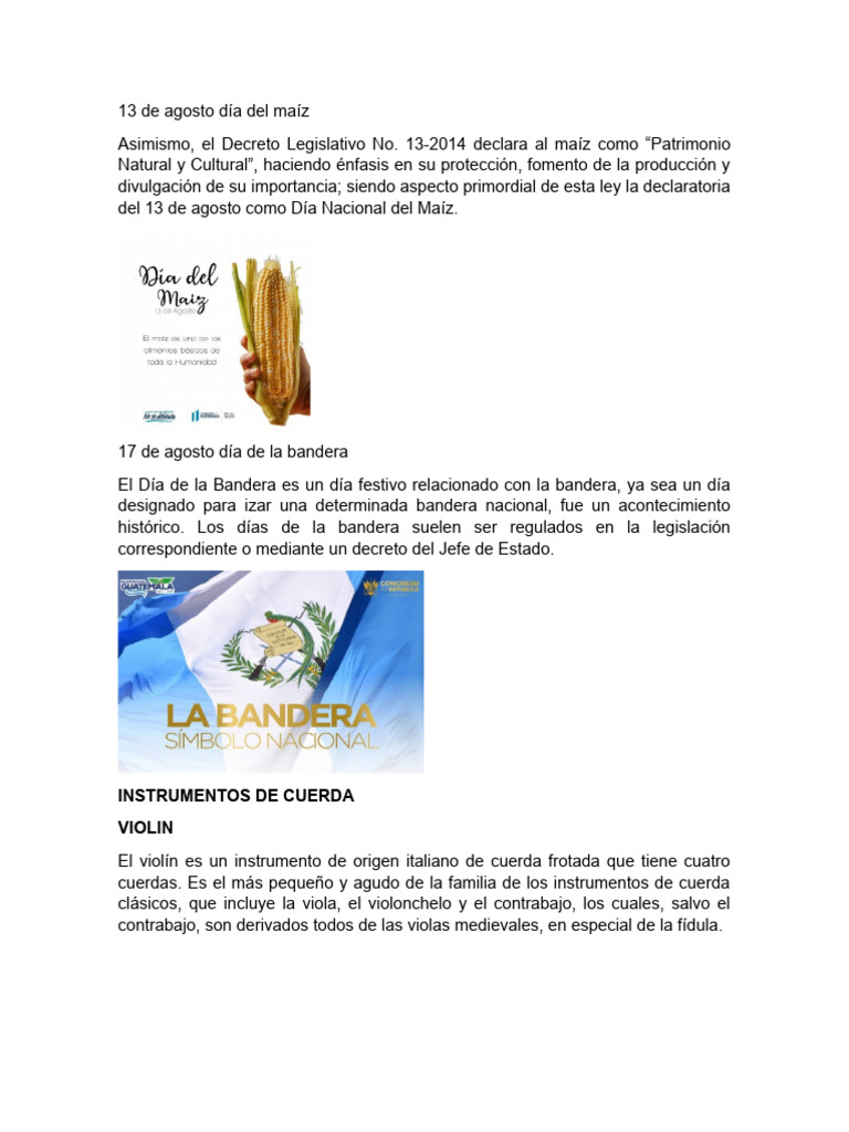 Día Nacional del Maíz en Guatemala | PDF | Cuerno francés ...