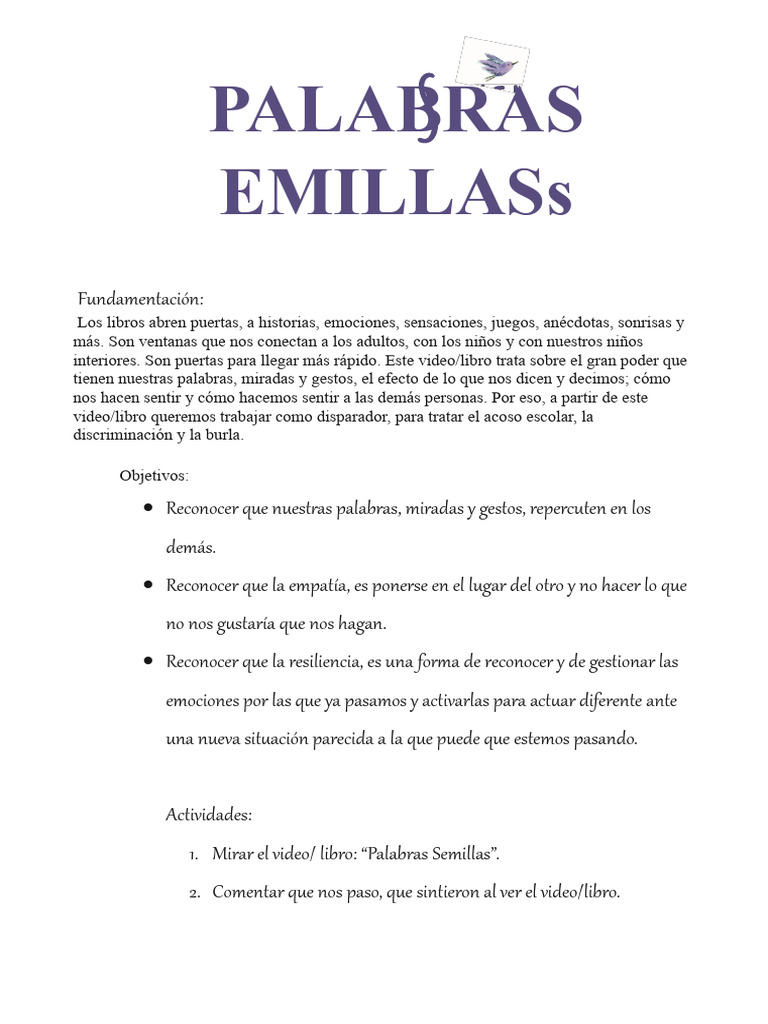 Palabras-Semilla Verito | PDF | Sicología