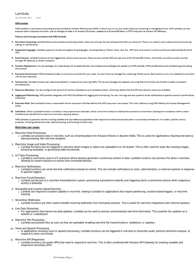 Lambda | PDF | Amazon Web Services | Computer Engineering