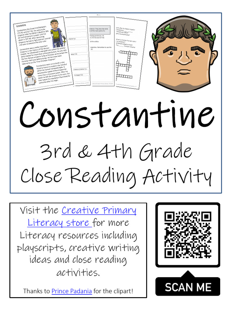Constantine: 3rd & 4th Grade Close Reading Activity | PDF | Constantine ...