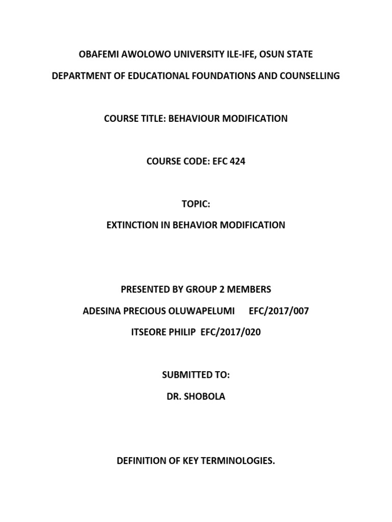 Extinction Project (Precious) | PDF | Reinforcement | Behavior Modification