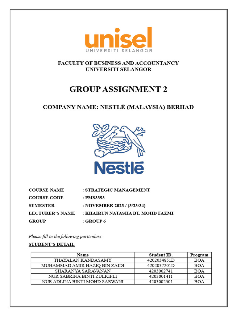Nestle Group 6 Assignment 2 | PDF | Equity (Finance) | Dividend Nestle Group 6 Assignment 2 | PDF | Equity (Finance) | Dividend