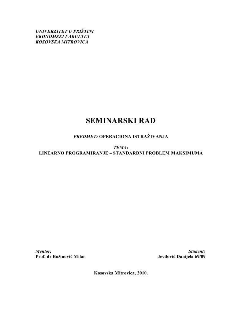 Operaciona Istrazivanja 2 | PDF