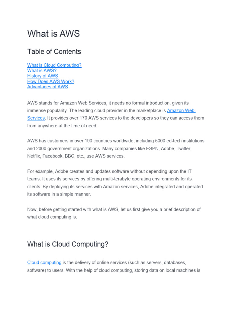 Aws 1 | PDF | Cloud Computing | Amazon Web Services