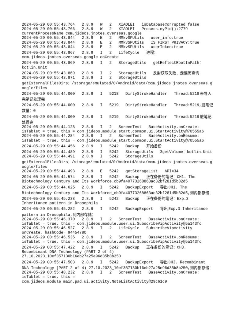 Developer Log Analysis | PDF | Backup | Health Sciences