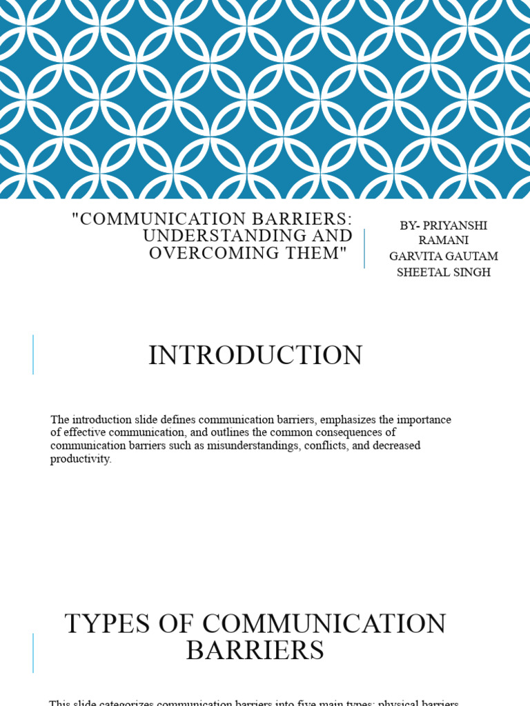 Overcoming Communication Barriers | PDF | Communication | Perception