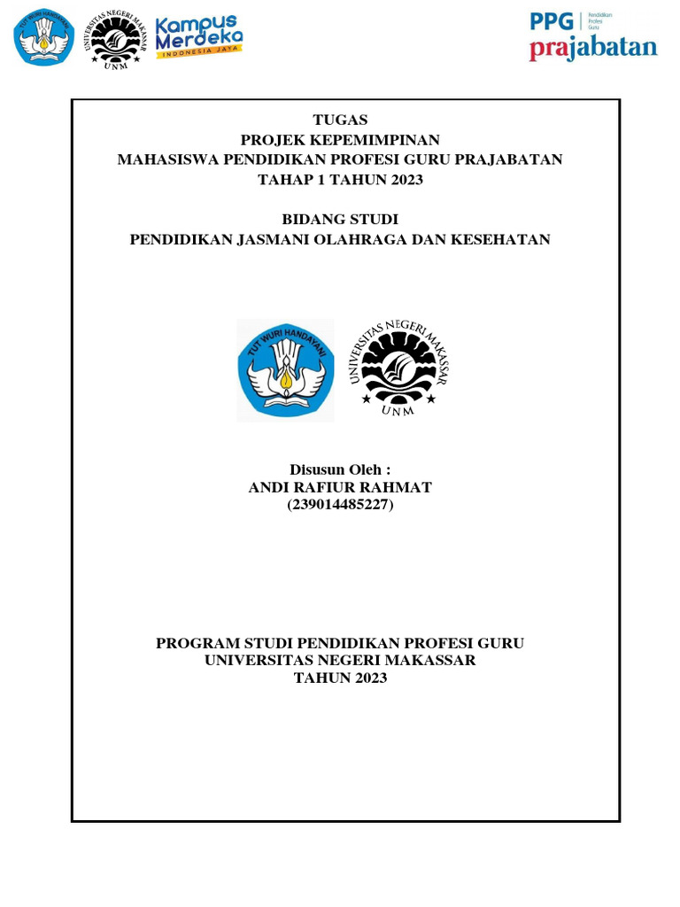 Tugas 1.3 Proyek Kepemimpinan, Andi Rafiur Rahmat | PDF | Karier & Perkembangan | Pengembangan Diri