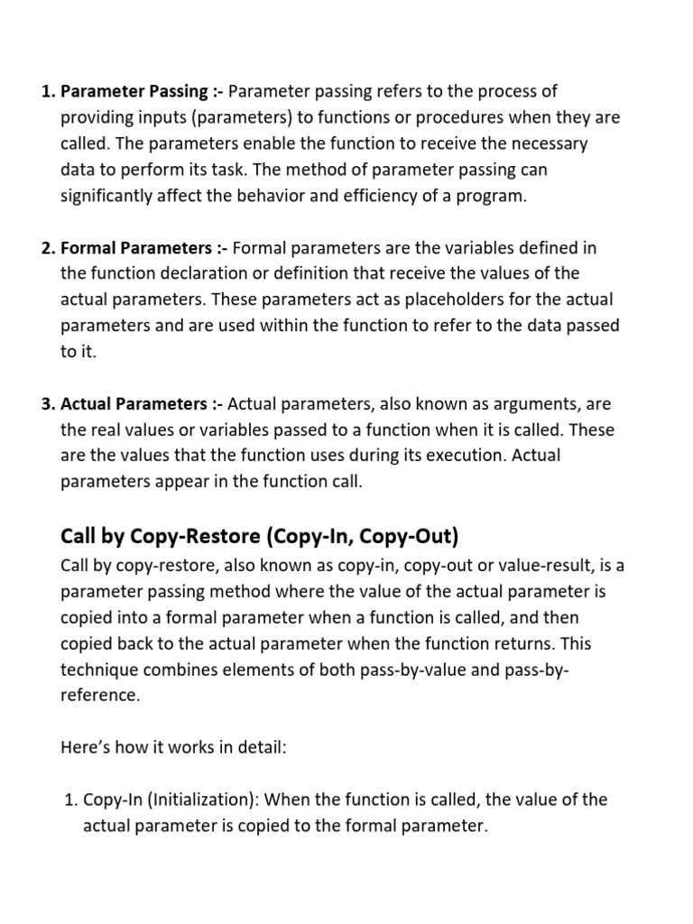 Parameter Passing And Scoping Pdf Parameter Computer Programming Computing