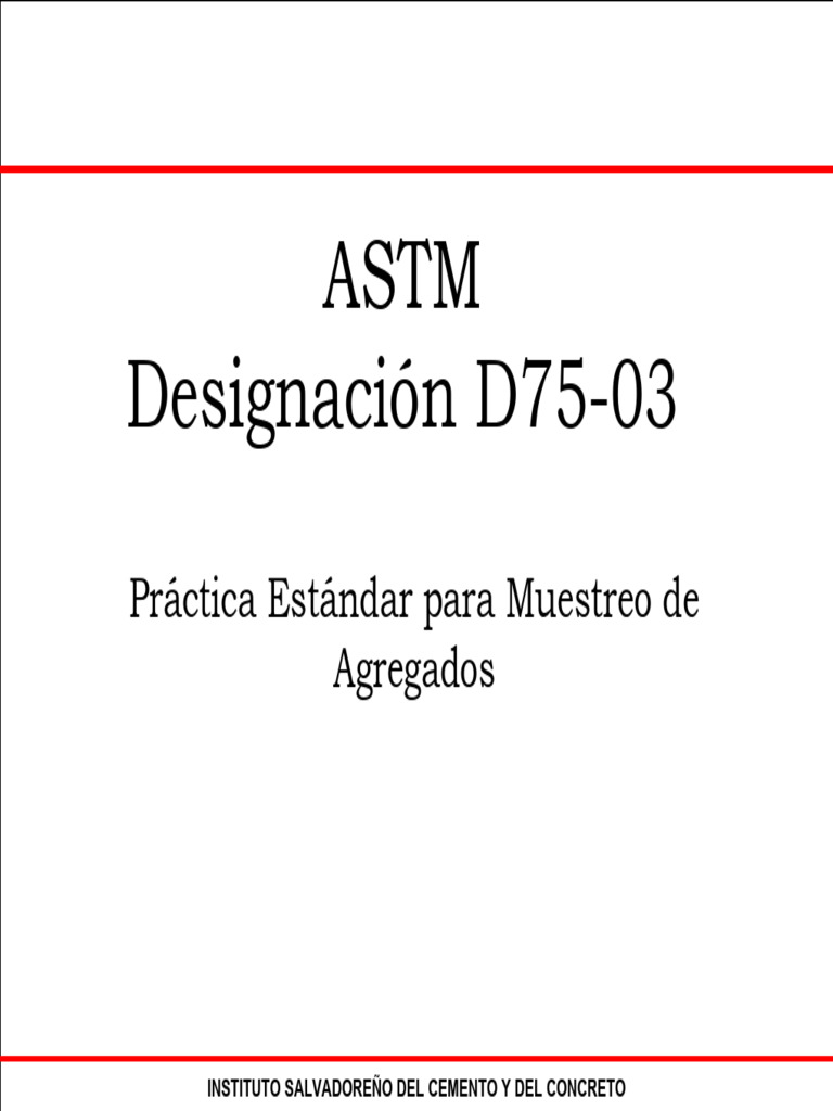 1 - Astm D75-03 | Descargar gratis PDF | Hormigón | Muestreo (Estadísticas)