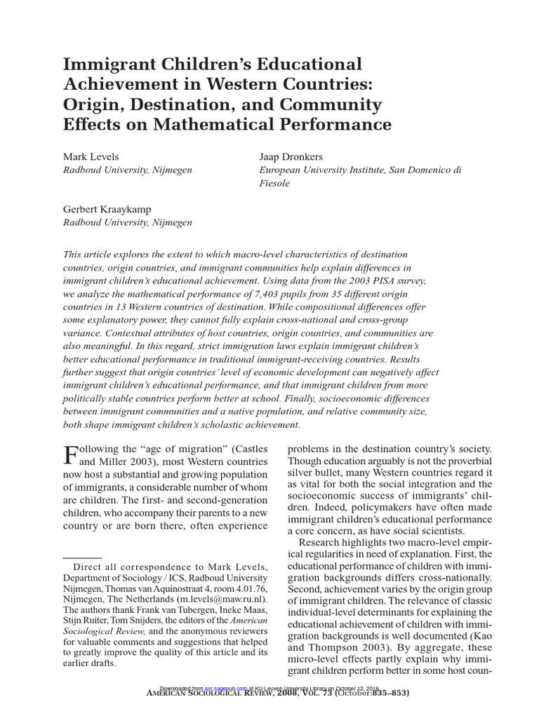 04 Levels 2008 | PDF | Immigration | Programme For International ...