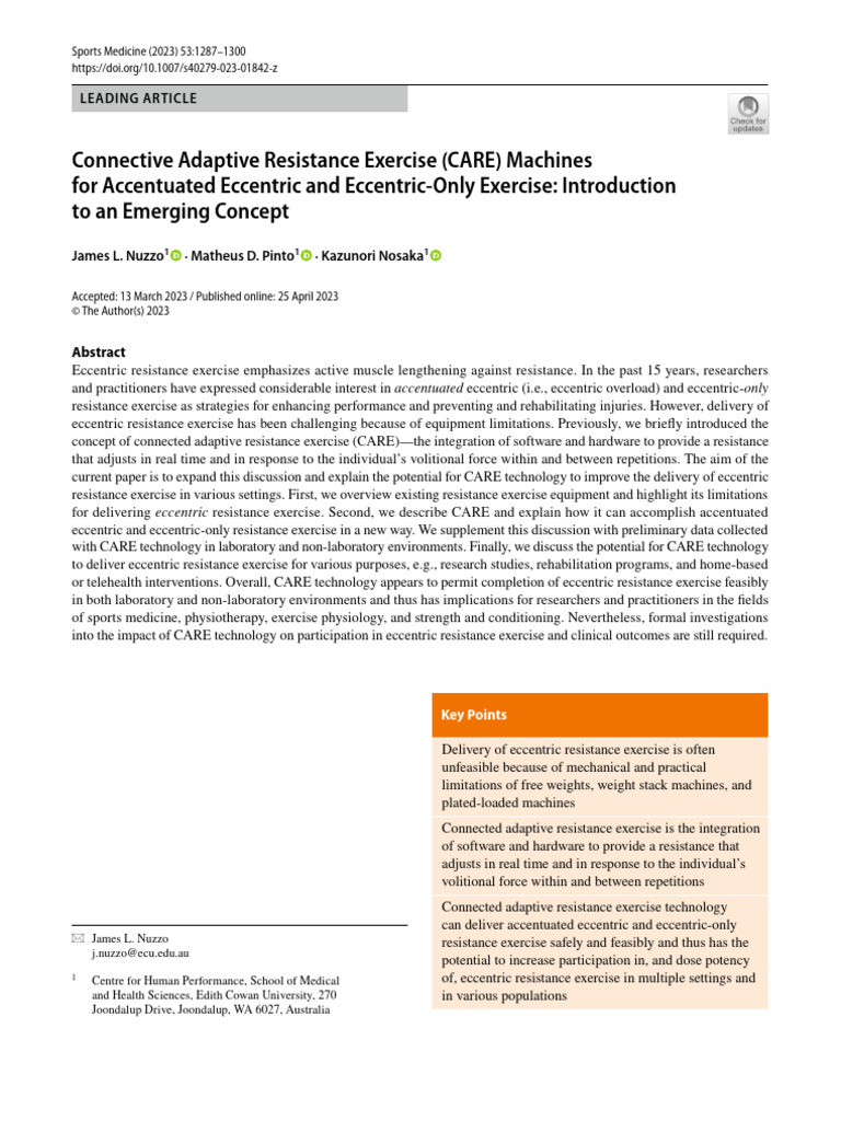 Connective Adaptive Resistance Exercise (CARE) Machines For Accentuated ...