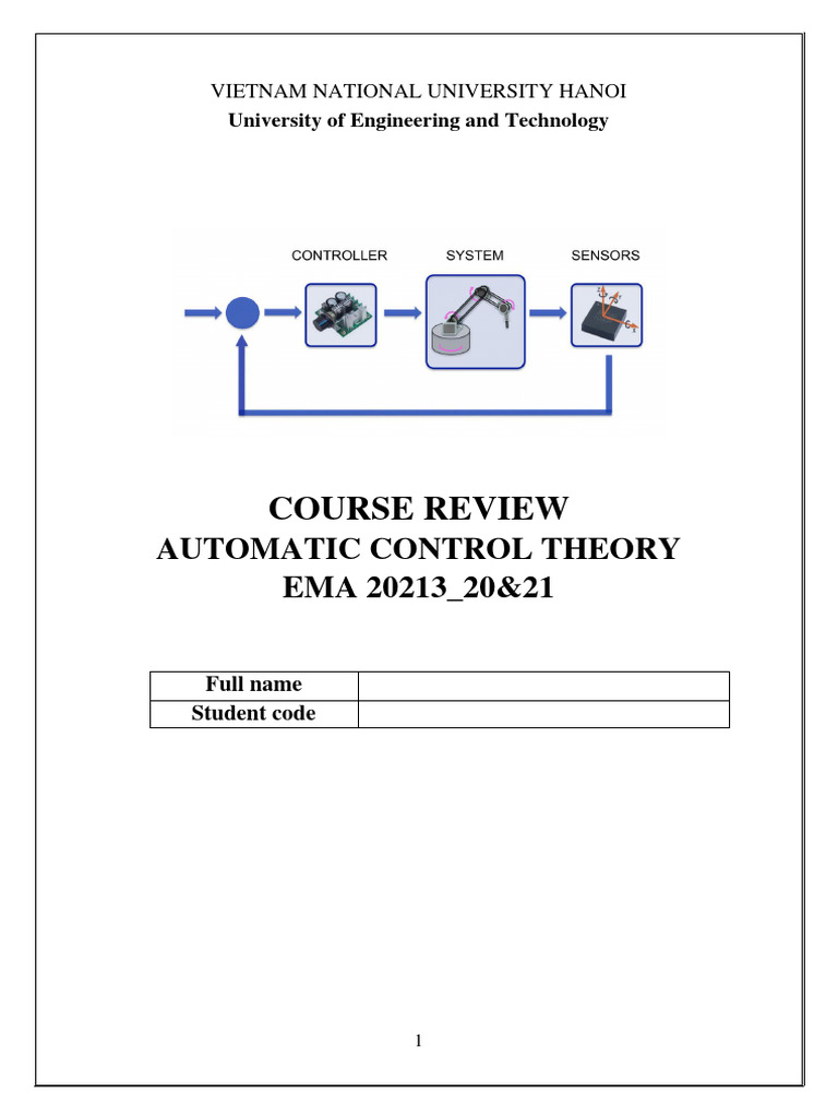 ĐỀ CƯƠNG ÔN TẬP PHẦN LÝ THUYẾT LTĐKTĐ - 2023-2024 - EN - Final - Upload | PDF | Control Theory ...