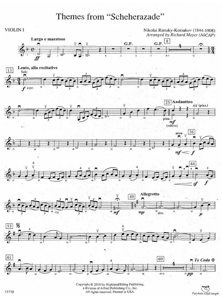 Themes From Scheherazade (Arr - Richard Meyer) - Vln.I | PDF