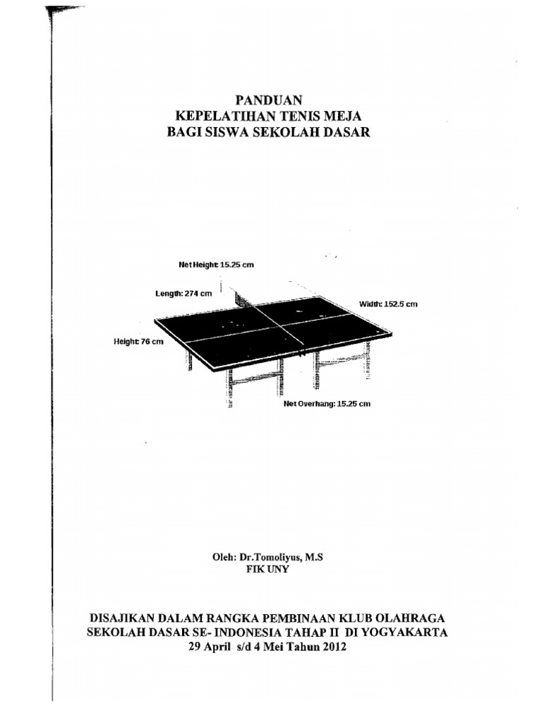 Panduan Kepelatihan Tenis Meja | PDF