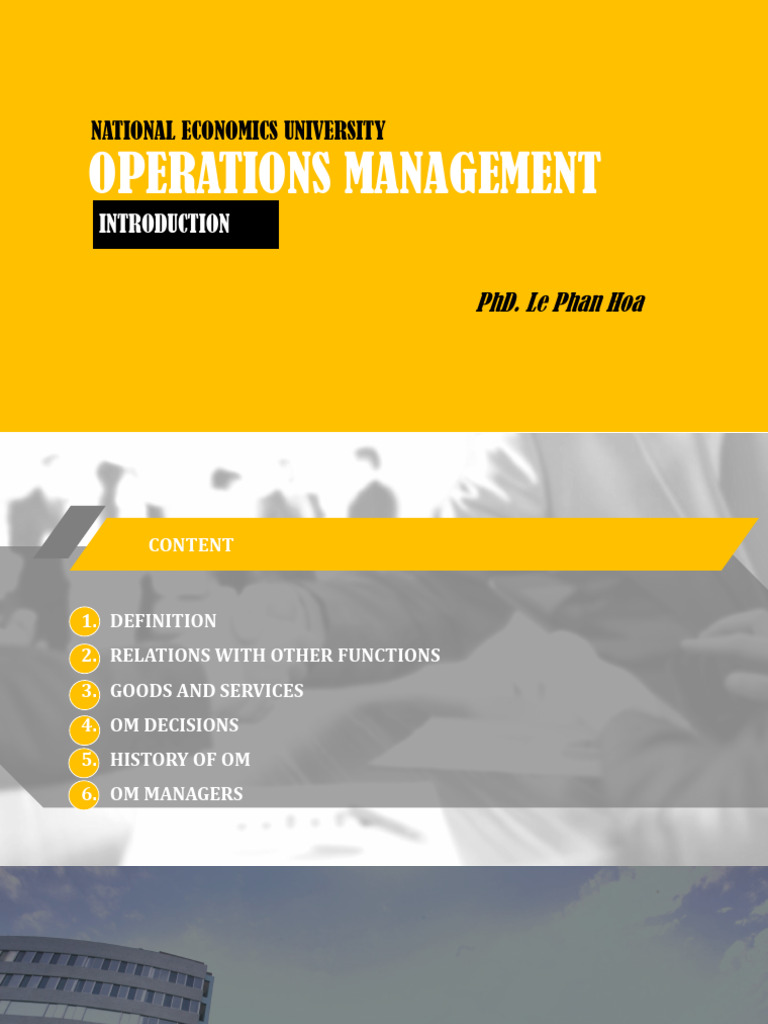 Chap 1-Introduction To OM | PDF | Strategic Management | Marketing