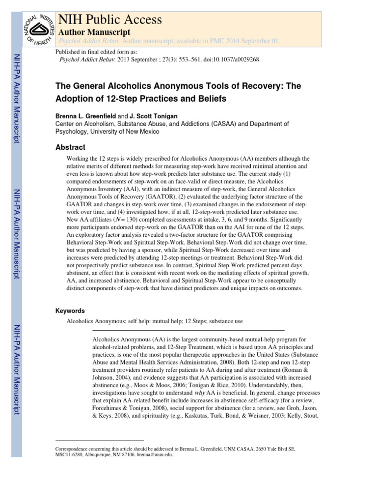 12-Step Recovery Tools Study | PDF | Twelve Step Program | Alcoholics ...